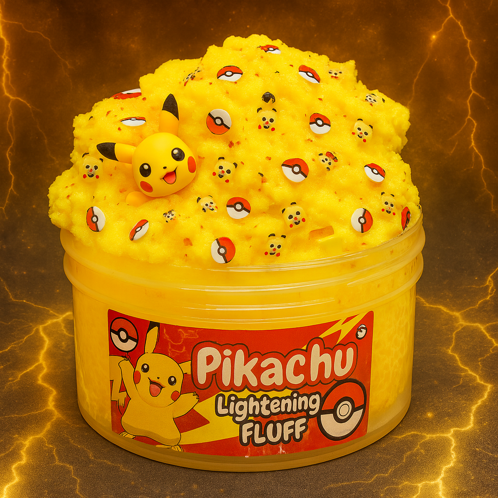 "Pikachu Lightning Fluff" Pokemon Cloud Slime – Stress Pop Slime