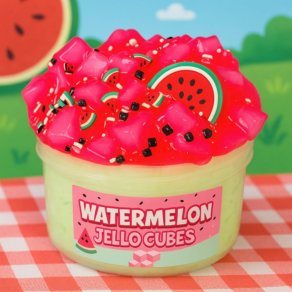 WATERMELON JELLO CUBES SLIME – Stress Pop Slime