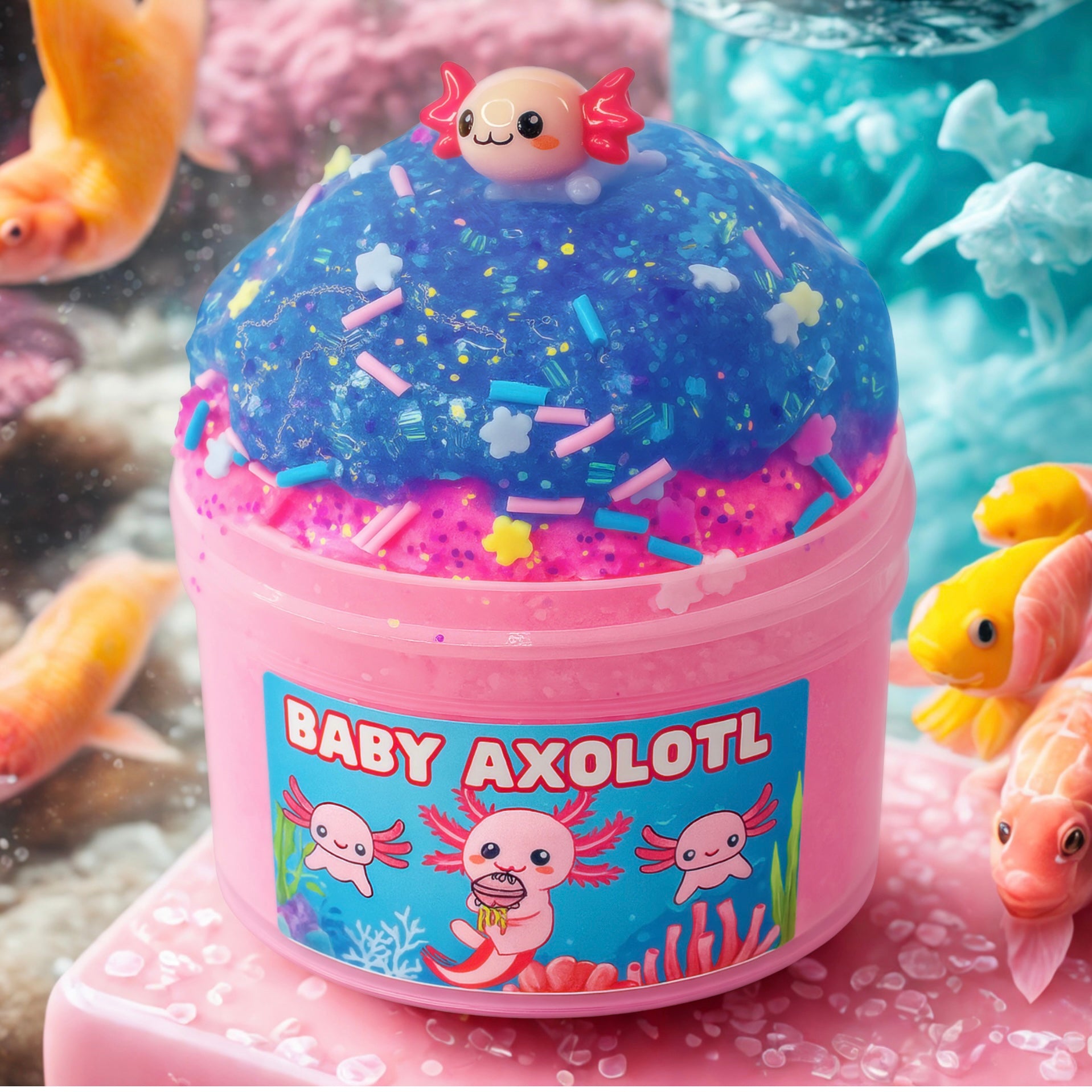 Baby Axolotl Fluff Slime – Stress Pop Slime