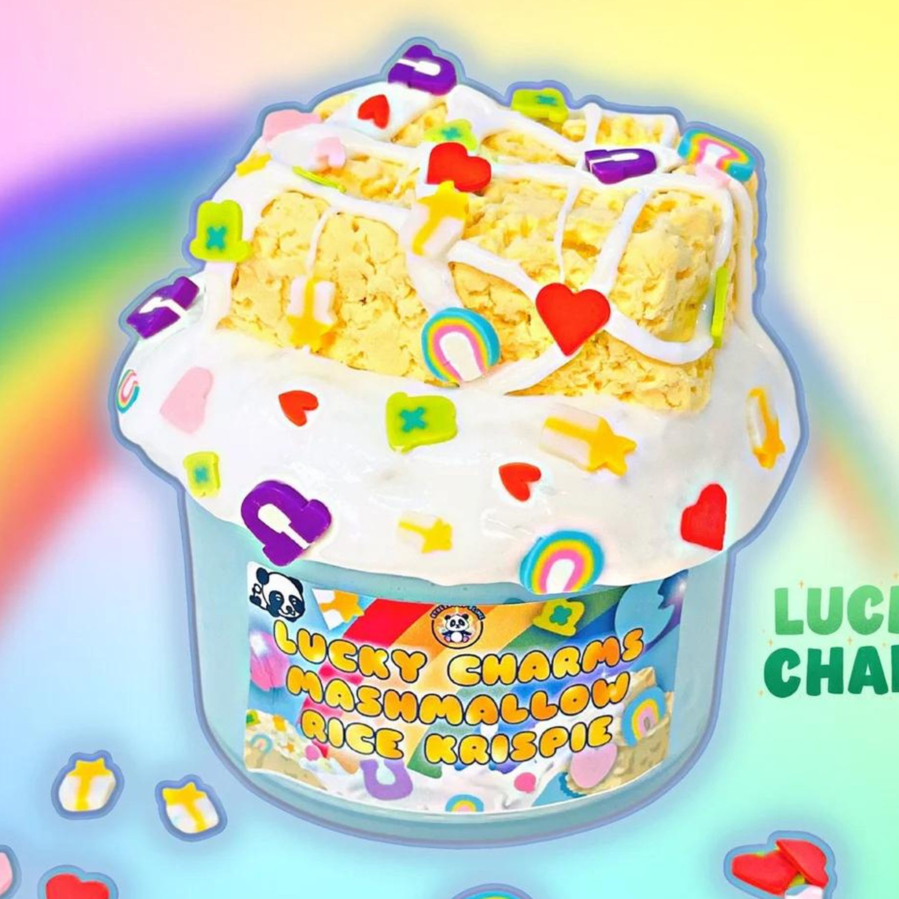 "Lucky Charms Marshmallow Rice Krispie" Clay Slime Kit – Stress Pop Slime